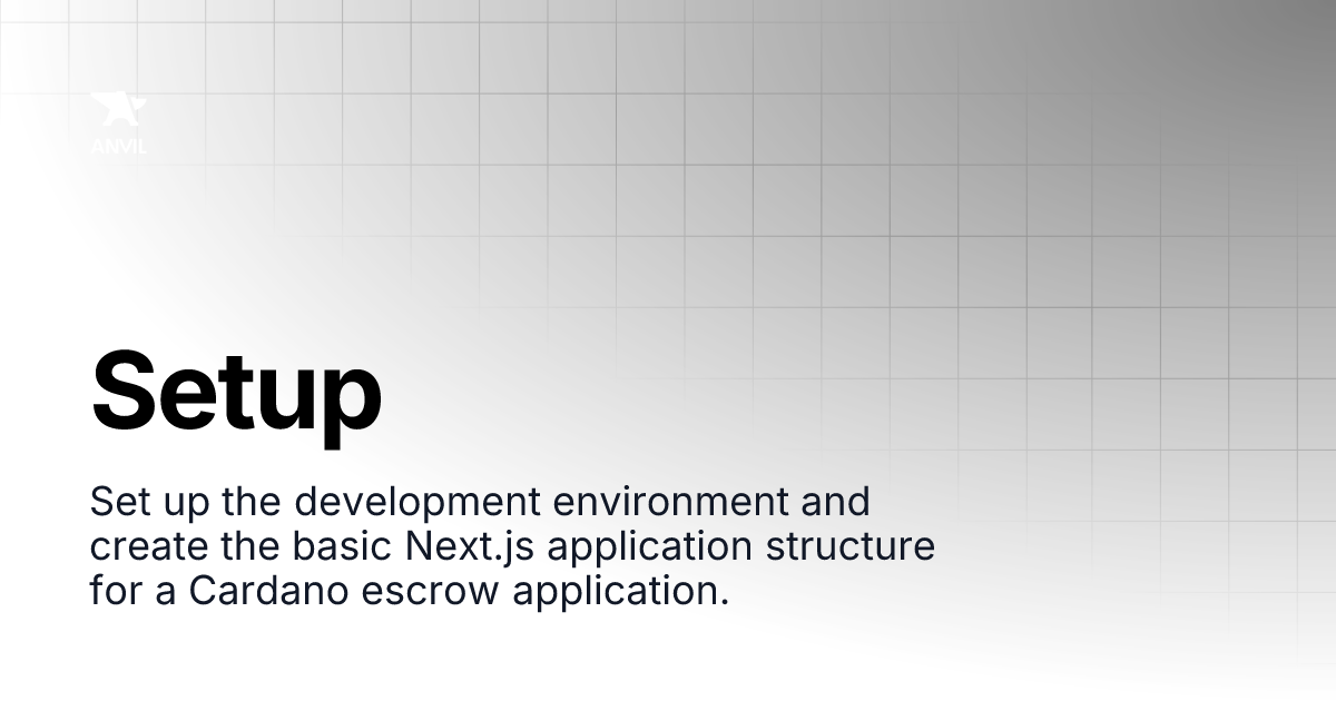 Setup | Anvil Development Agency